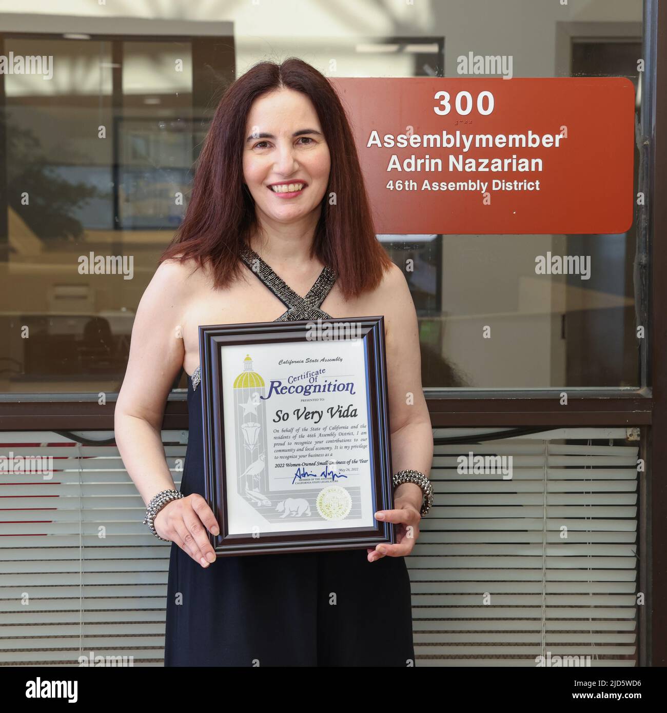 Van Nuys, California, USA. 17th June, 2022. Actress Vida Ghaffari holds ...