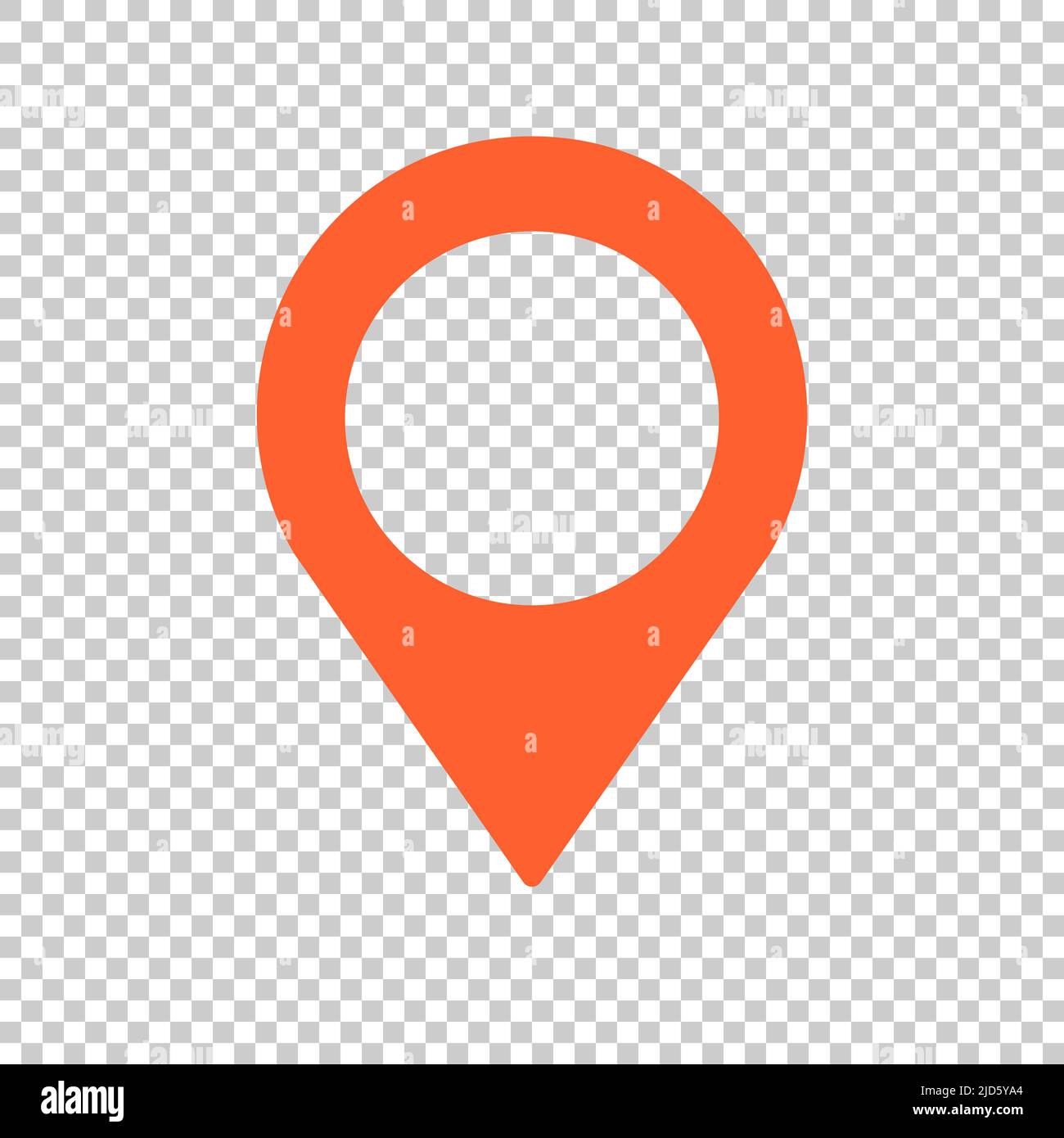 Orange map pin isolated on transparent background. Editable vector ...