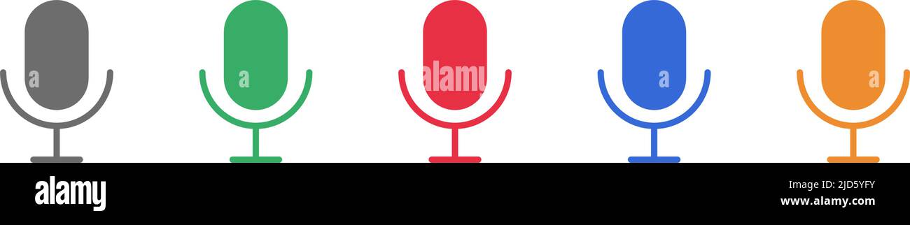 Microphone icon set. Mic icon. Editable vector Stock Vector Image & Art ...