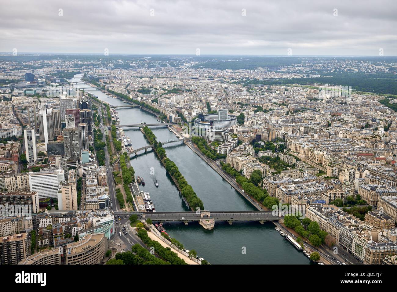 Overview of parisian architecture from above at summer hi-res stock ...