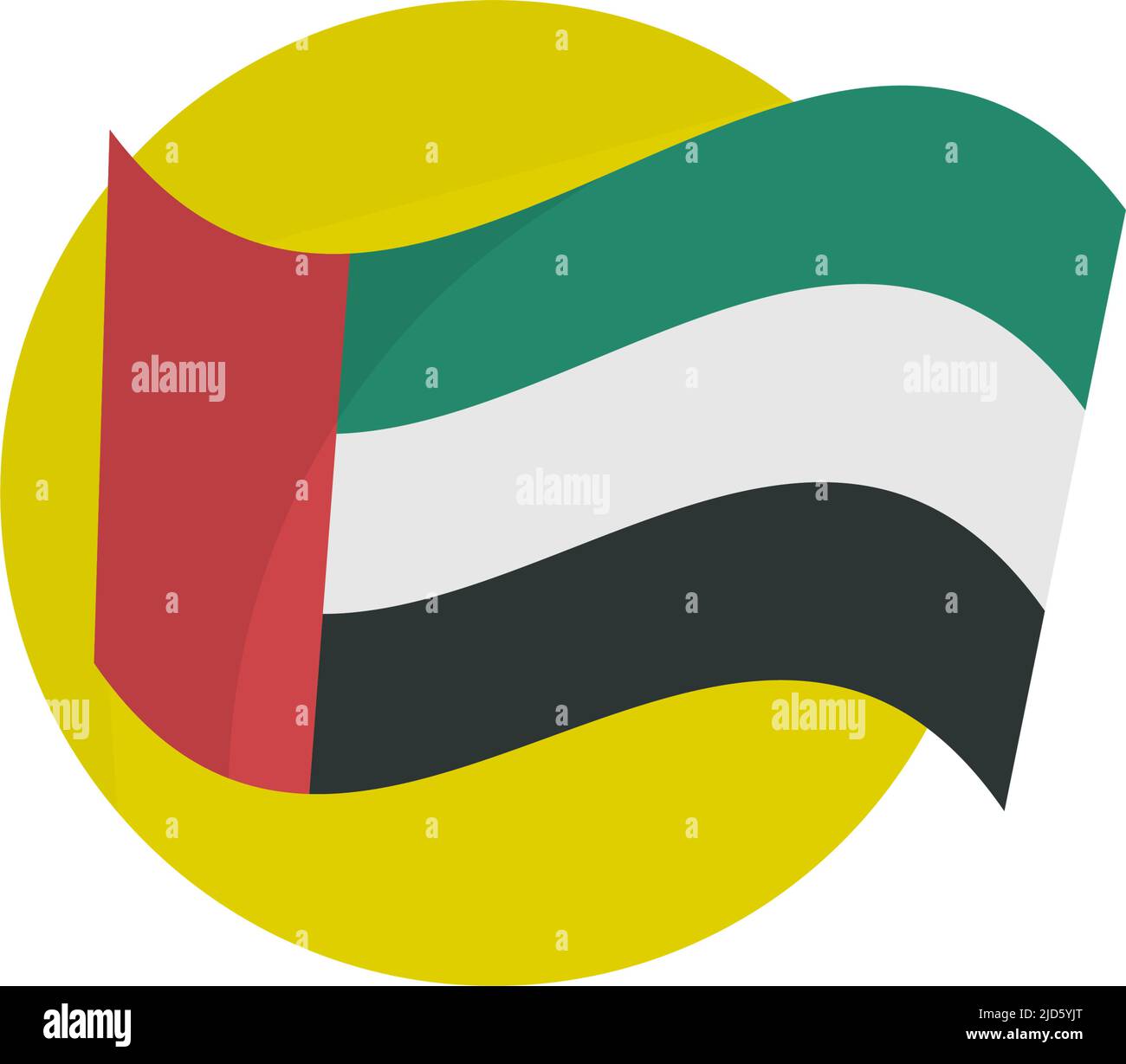 Modern fluttering United Arab Emirates flag. Editable vector Stock ...