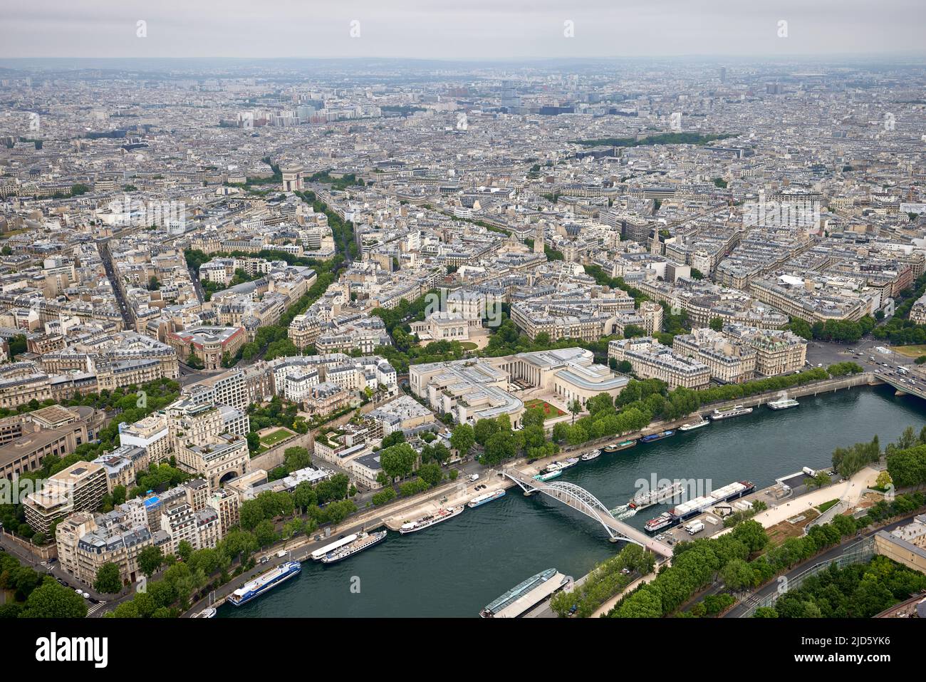 Aerial view of Paris from top of the Eiffel Tower Stock Photo - Alamy