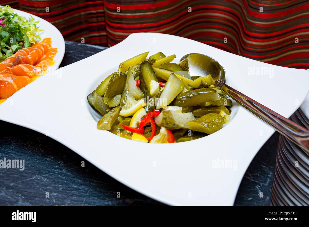 Plate pile buffet hi-res stock photography and images - Alamy