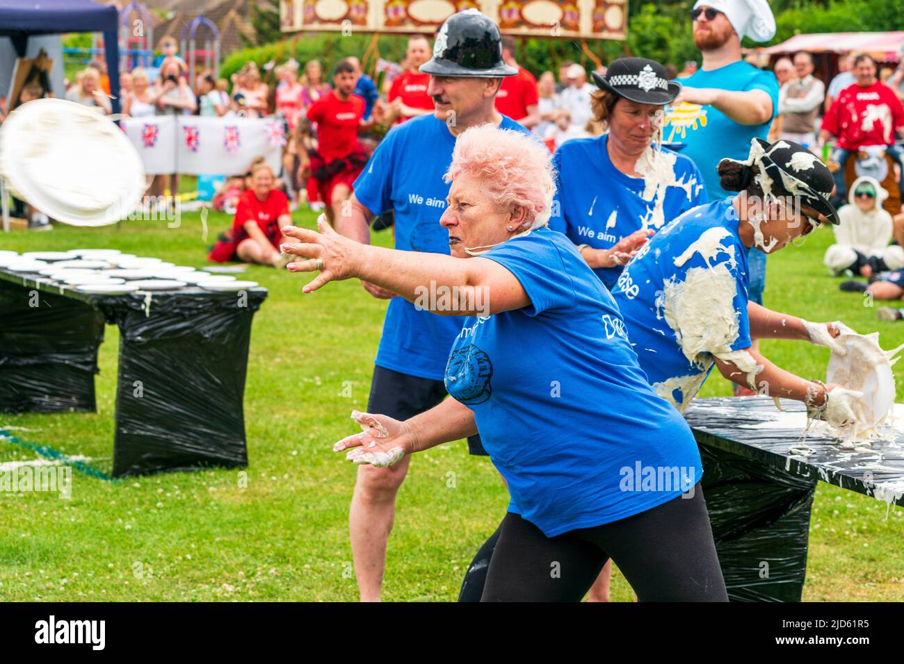 Custard pie throwing coxheath hi-res stock photography and images - Alamy
