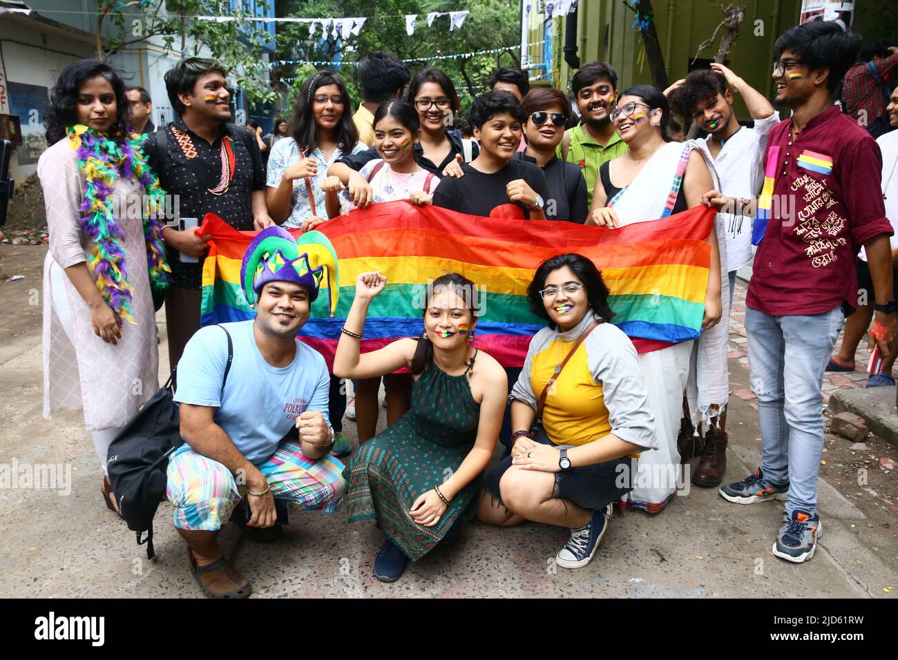 Kolkata, India. 18th June, 2022. Members and supporters of LGBTQ ...
