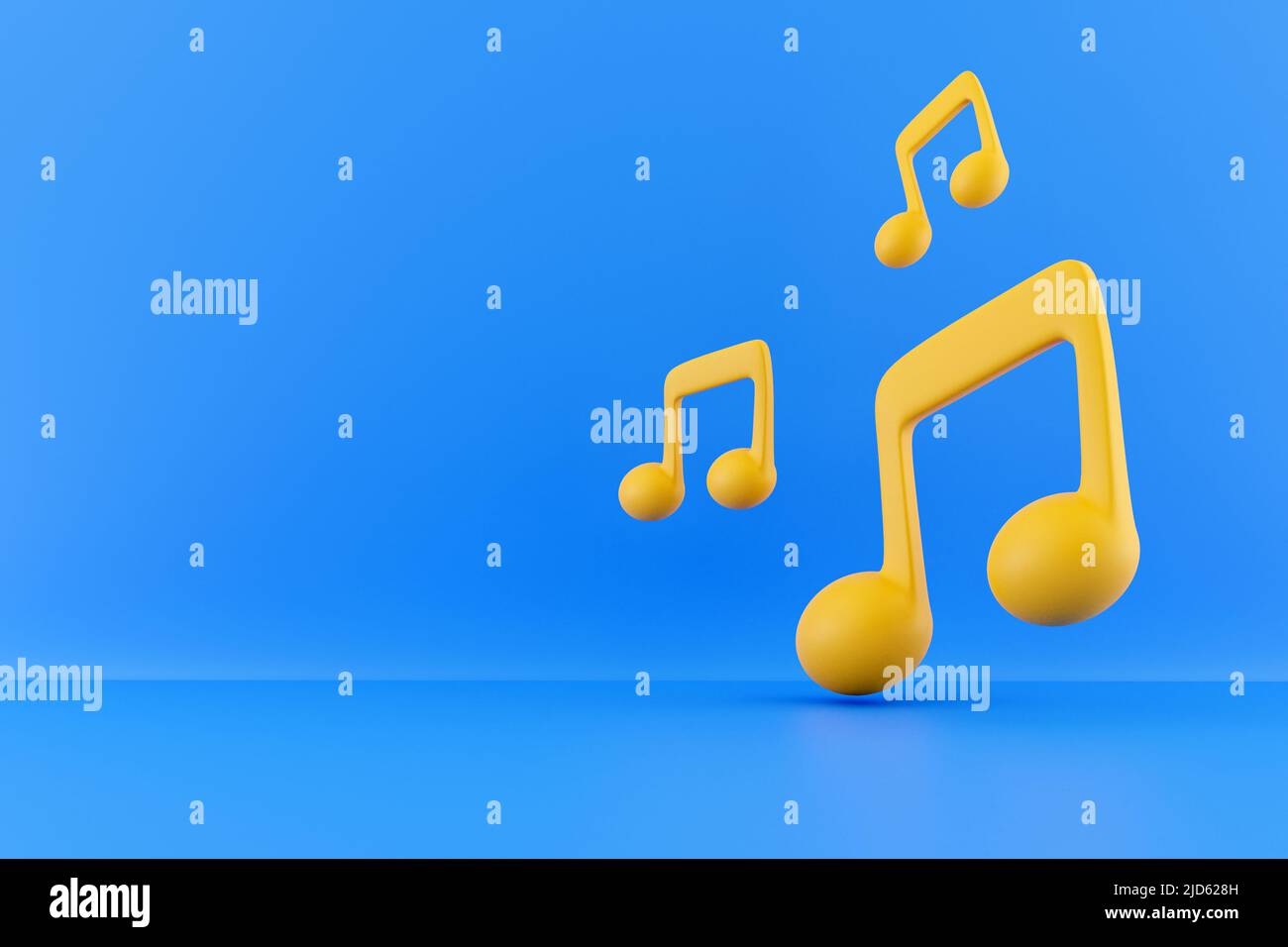 3d render golden music notes. 3d render music notes. 3d render music ...