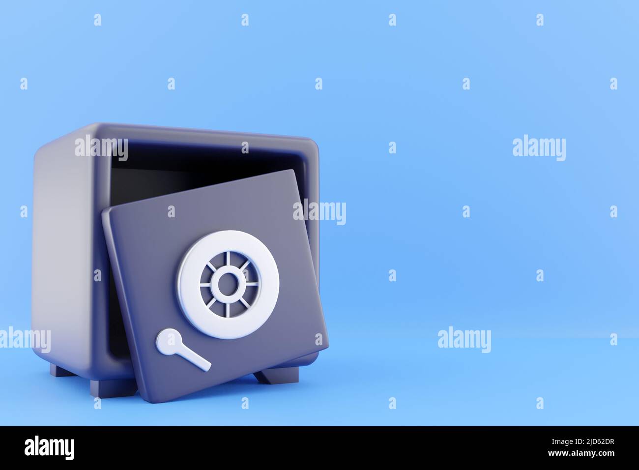 3d render safe box. 3d rendering safe box. 3d render blue safe box ...