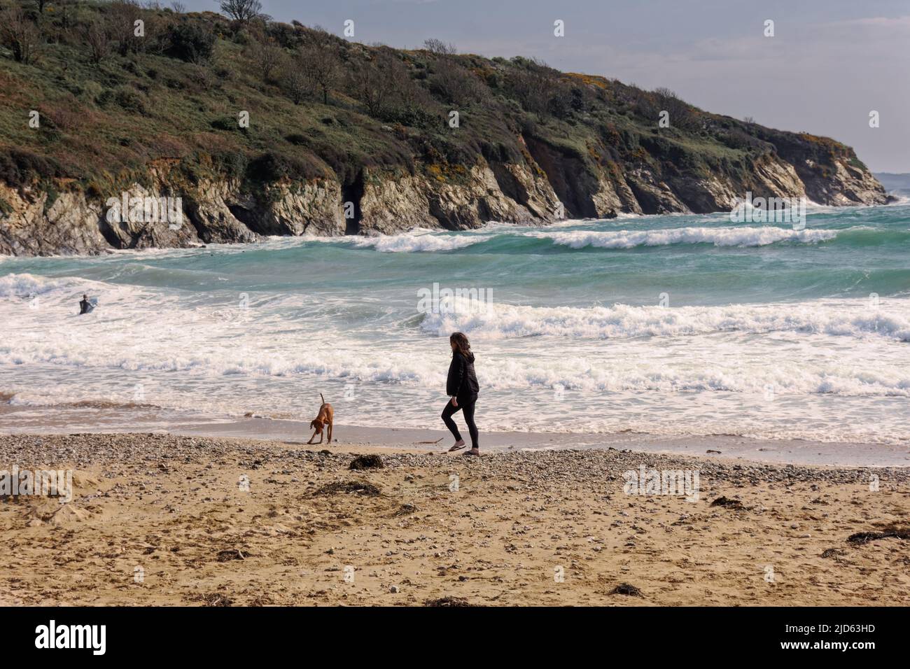 Easter fun at Maenporth, Cornwall Stock Photo - Alamy