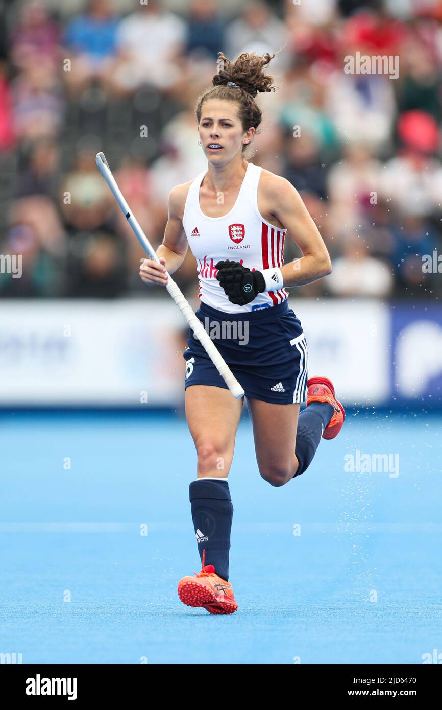 England's Anna Toman in action during the Women's FIH Hockey Pro League ...