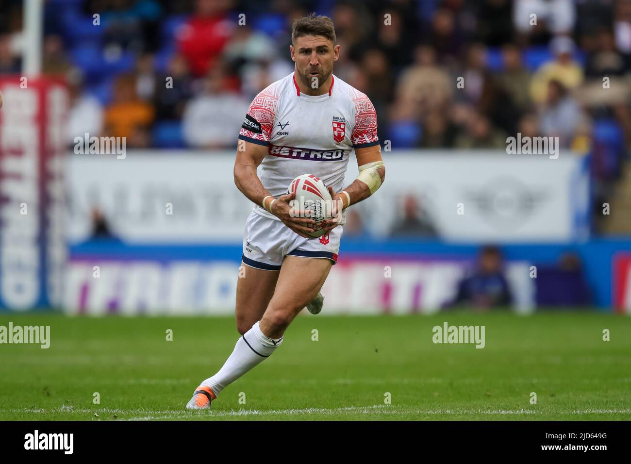 Tommy Makinson #2 of the England national rugby league team in action ...
