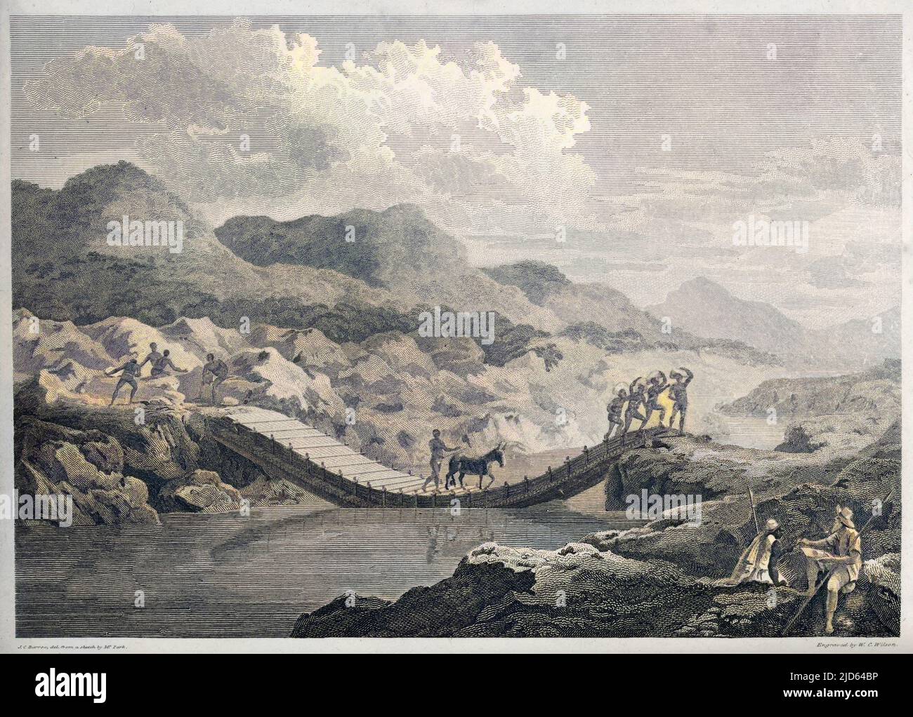 The Scottish explorer Mungo Park crossing the Black River (the Bafing ...