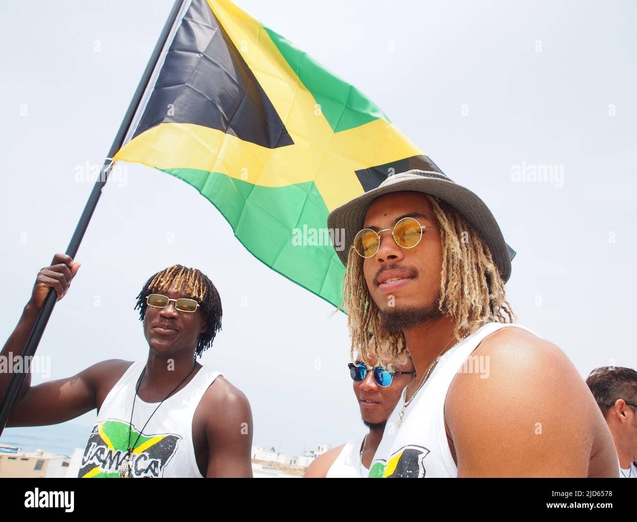 Garren Pryce, Shane Simmonds, Eli Shama Beckford from the Jamaica team ...