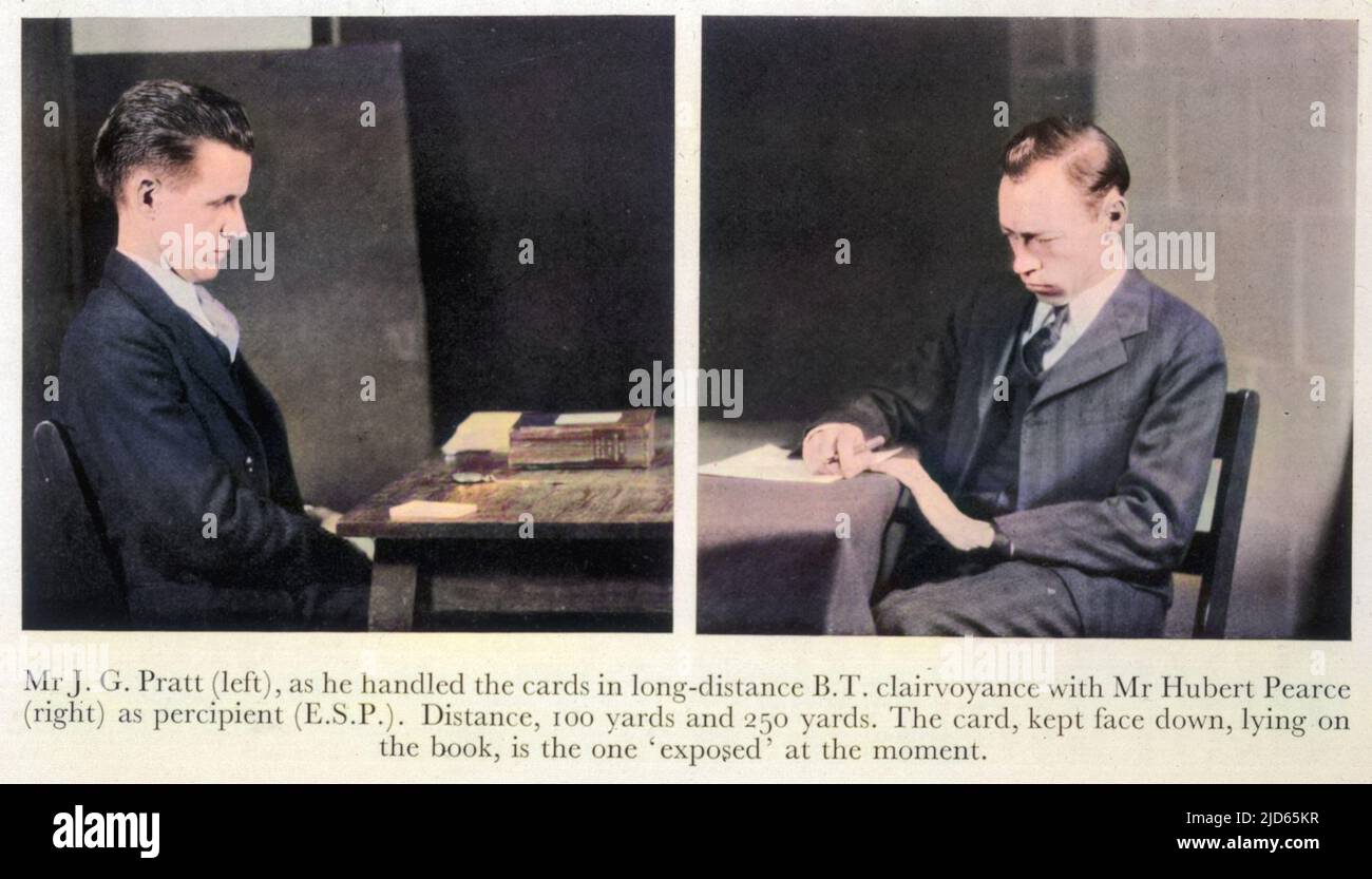 RHINE EXPERIMENTS - J G Pratt and Hubert Pierce take part in experiment ...