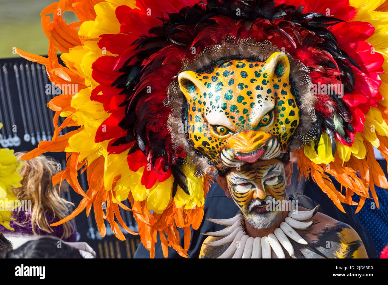 Carnival group from Barranquilla (Colombia) in Festival of the Iberian ...