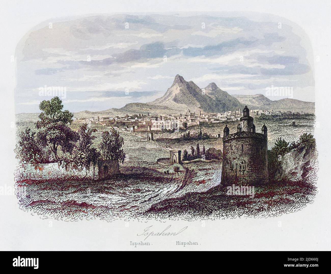 Esfahan, also known as Isfahan or Ispahan Colourised version of ...
