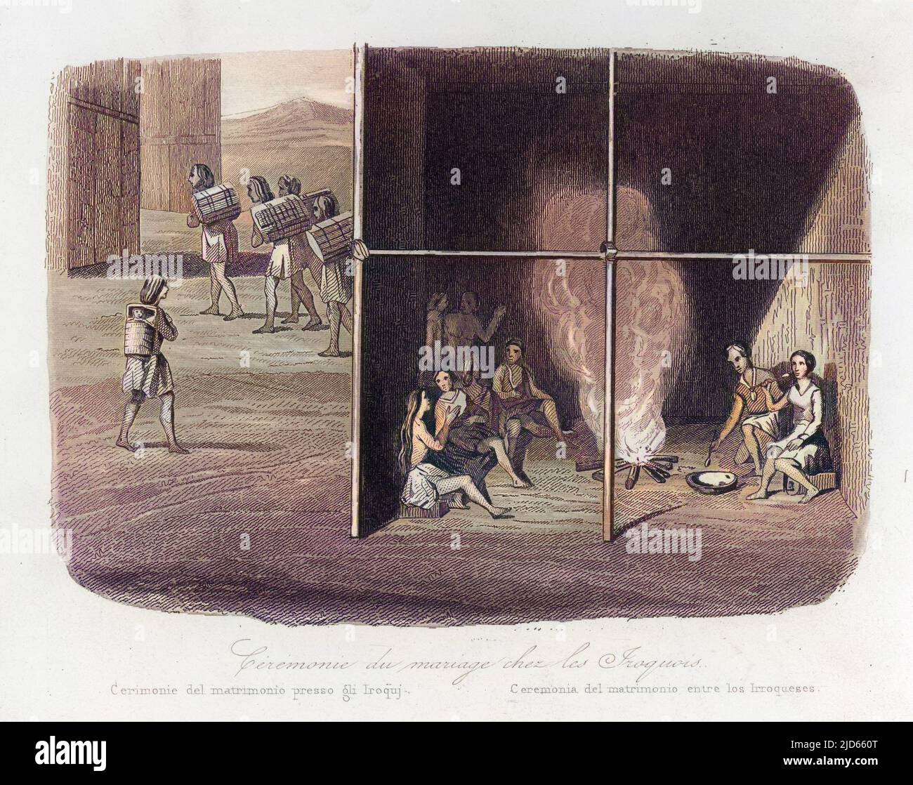 Iroquois (native American) marriage ceremony Colourised version of ...