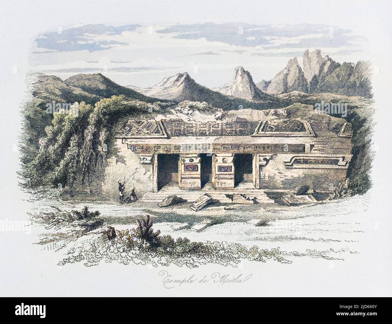 Zapotec temple (plate 1 of 2) Colourised version of : 10004451 Date ...