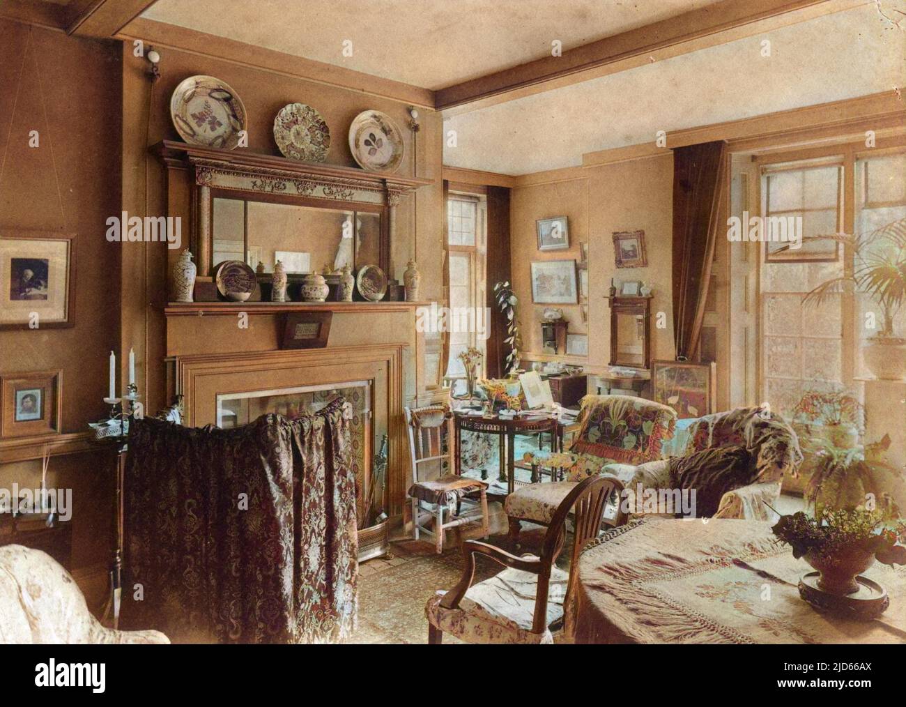 View of the Drawing Room at Max Gate in Dorchester, Dorset, the home of ...