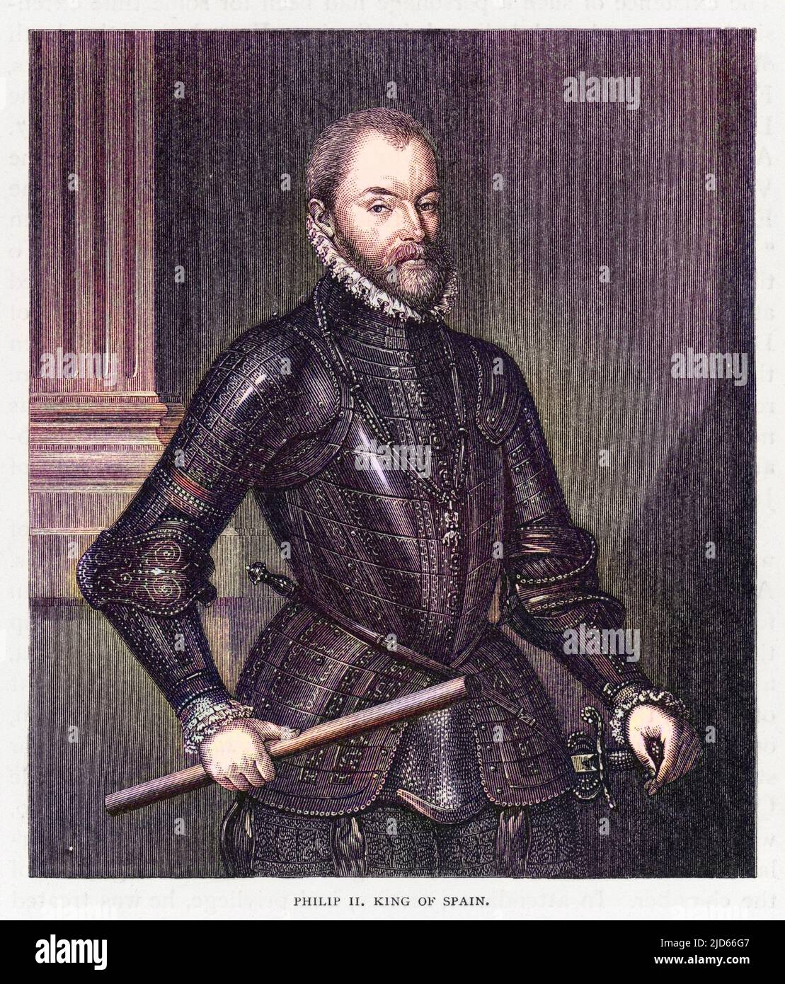 Philip (Felipe) II, King of Spain (reigned 1556-1598). He was also King ...