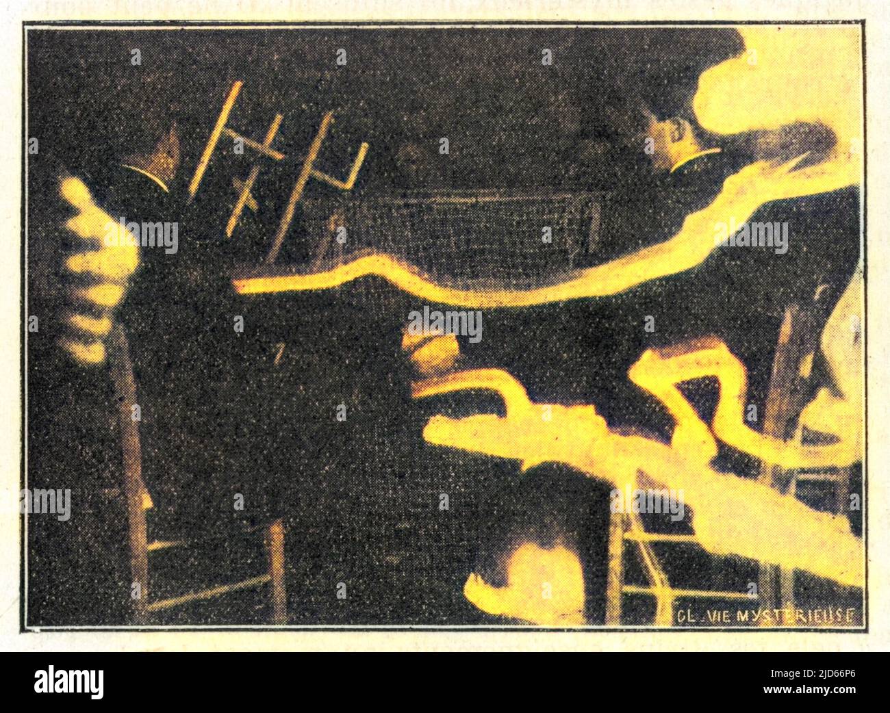 While a table is levitated over the screen which separates it from the ...