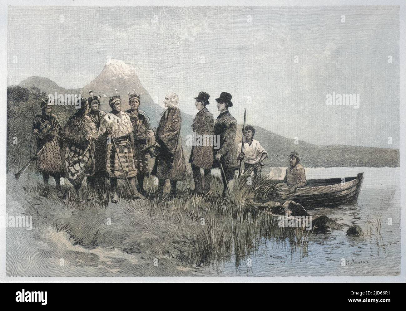 SAMUEL MARSDEN lands in the Bay of Islands(North Island) and is met by ...