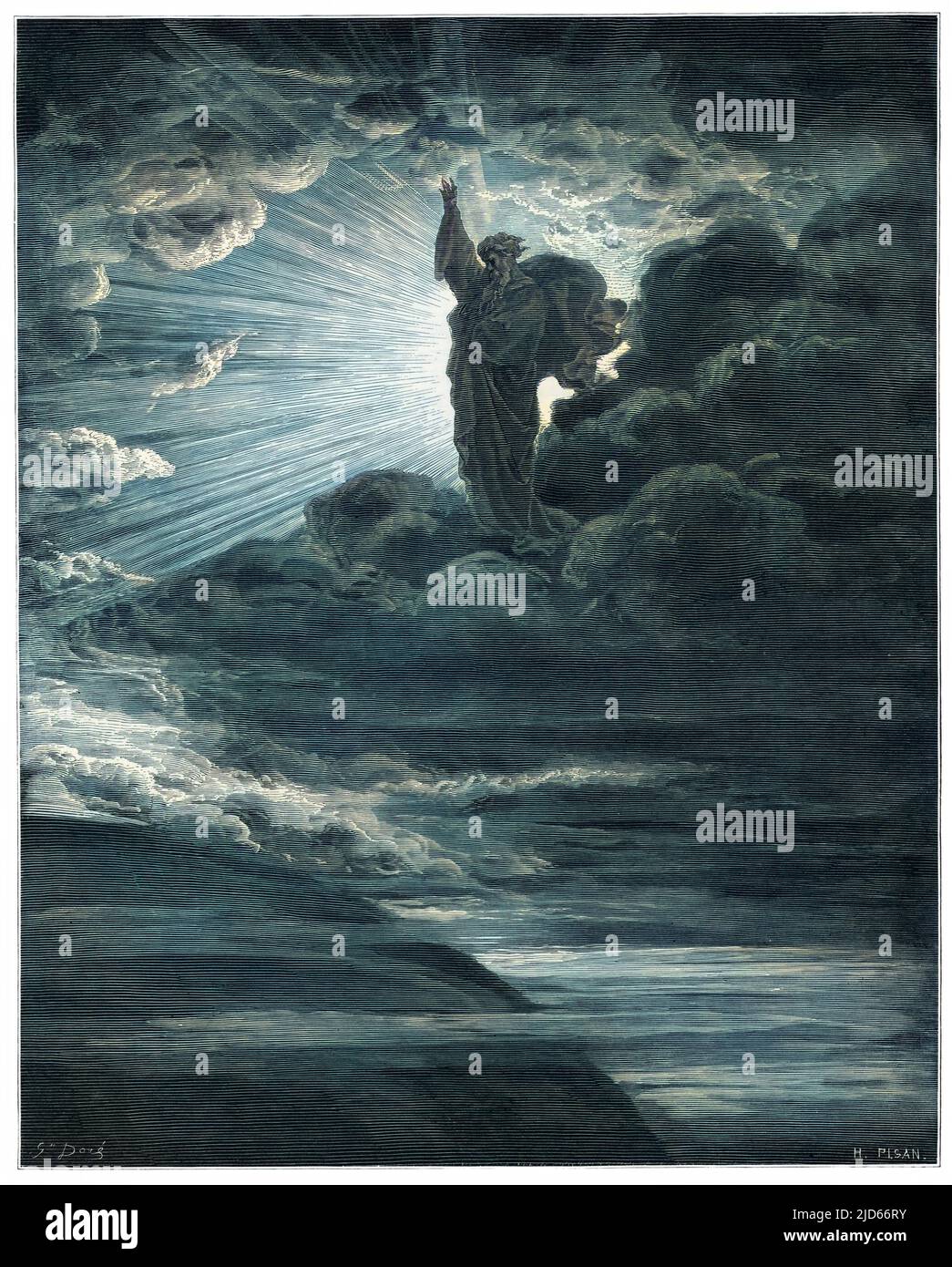 God creates light Colourised version of : 10011108 Stock Photo - Alamy