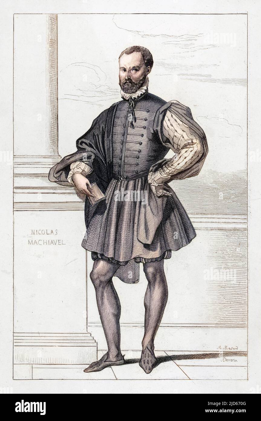 NICCOLO MACHIAVELLI Italian political philosopher Colourised version of ...