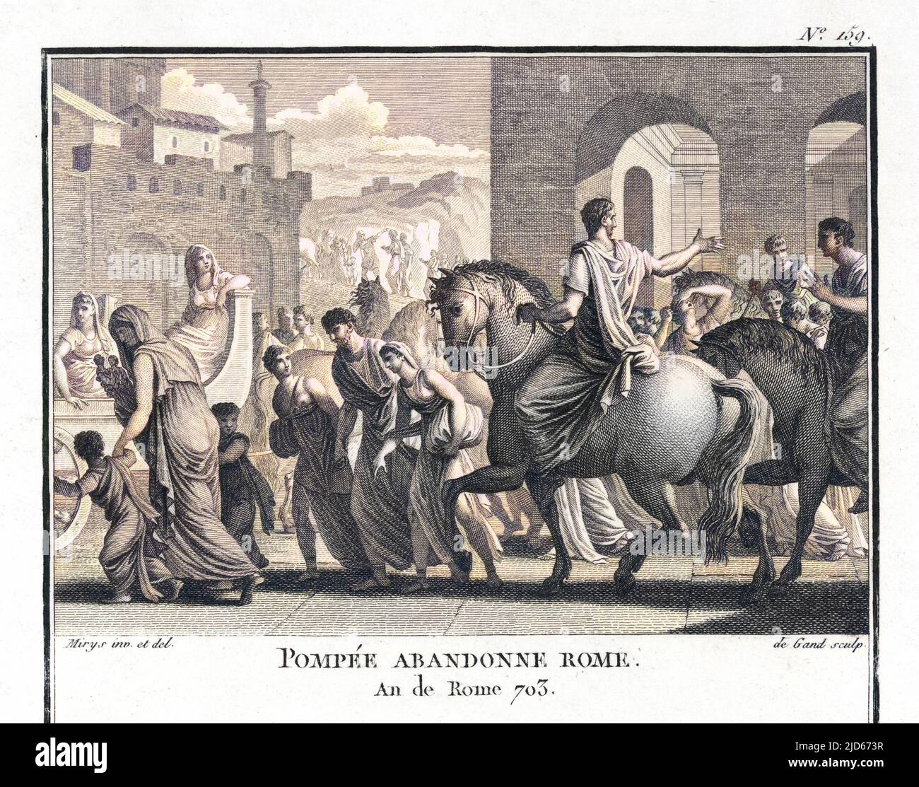 Hearing that Julius Caesar has crossed the Rubicon, Pompeius flees Rome ...