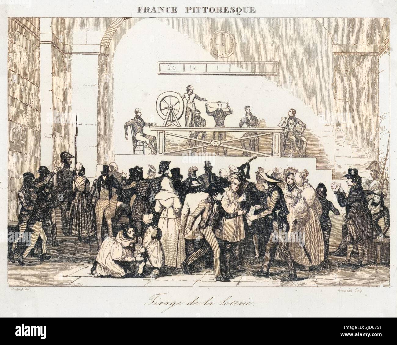 FRANCE Drawing the winning number of the Loterie Nationale Colourised ...