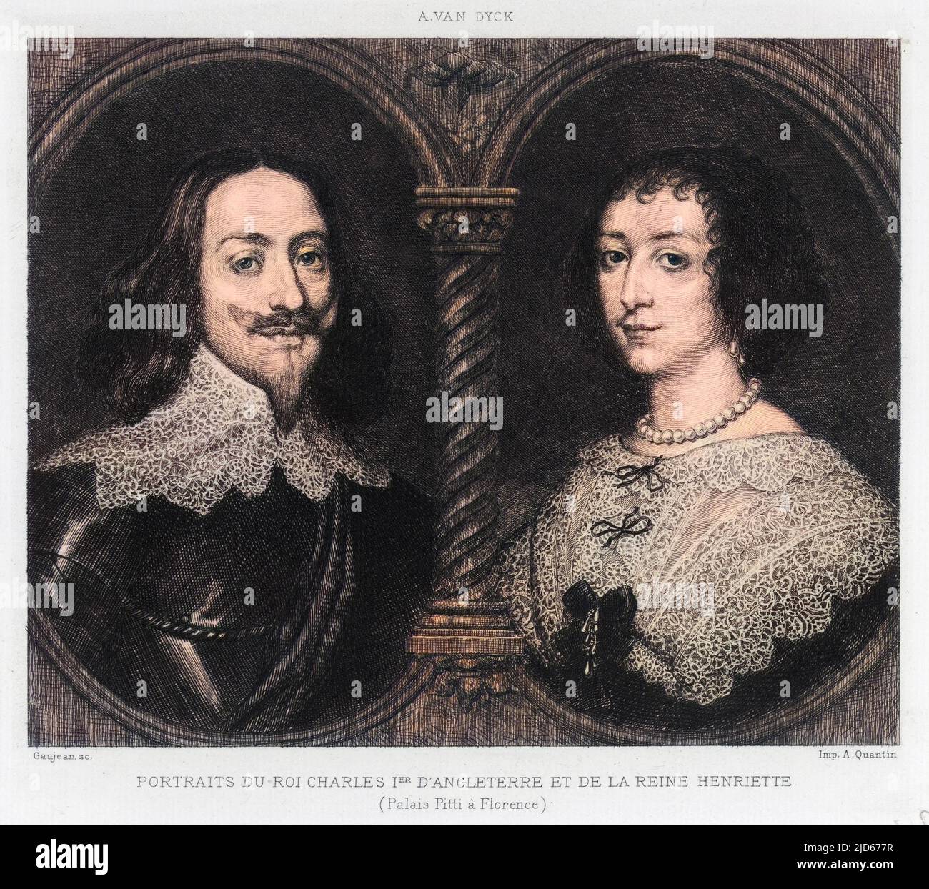 CHARLES I OF ENGLAND KING OF ENGLAND With Henrietta Maria Colourised ...