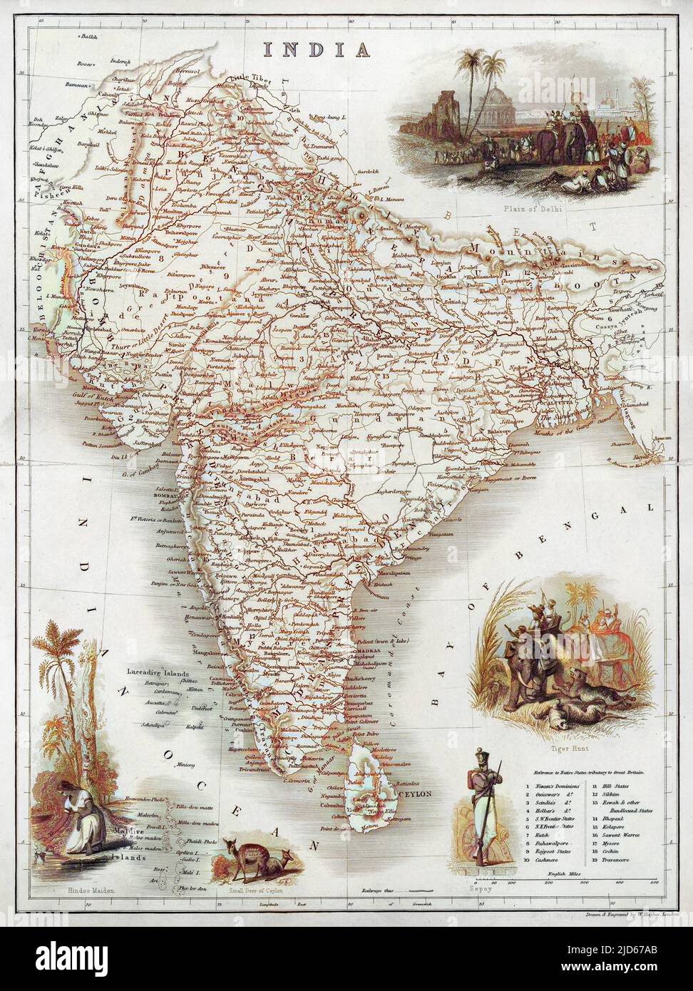 India under British rule, about the time of the Mutiny Colourised ...