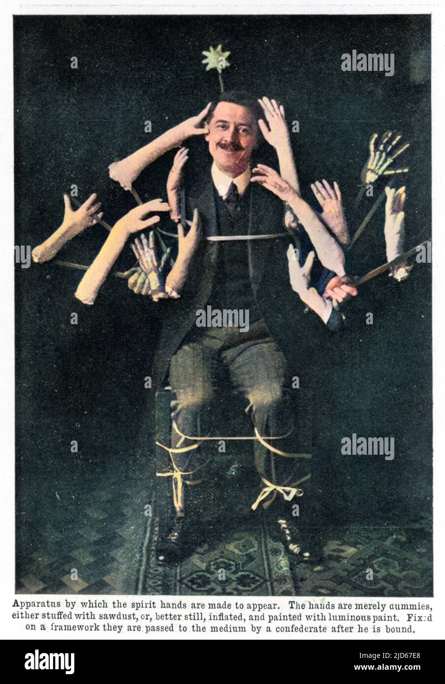 The British magician William S Marriott demonstrates how spiritualists ...