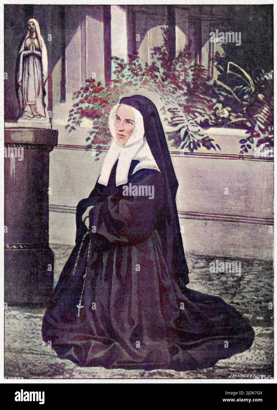 Bernadette Soubirous (1844 - 1879), French visionary and saint, as a ...