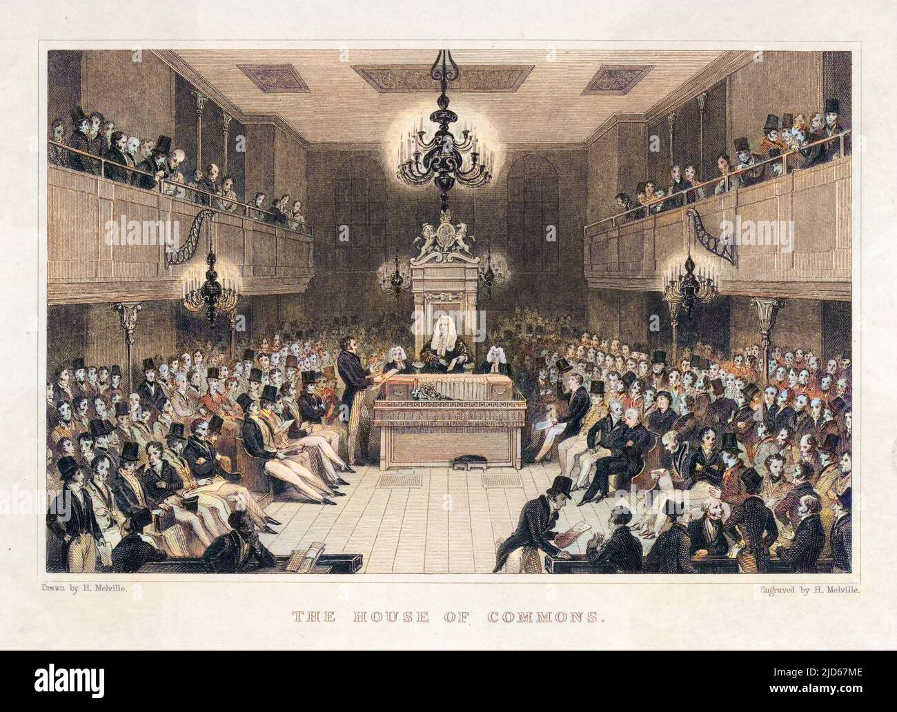 The House of Commons in session, two years before it was destroyed by ...