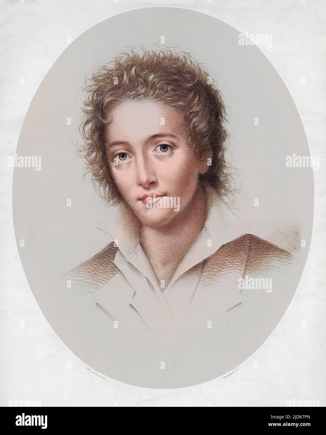 PERCY BYSSHE SHELLEY (1792 - 1822), English romantic poet Colourised ...