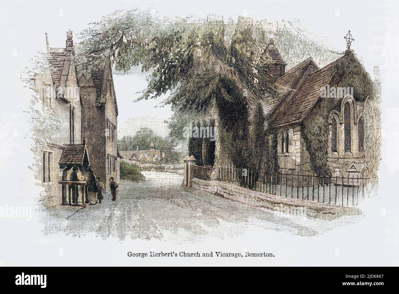 GEORGE HERBERT Church and vicarage at Bemerton of the Metaphysical poet ...