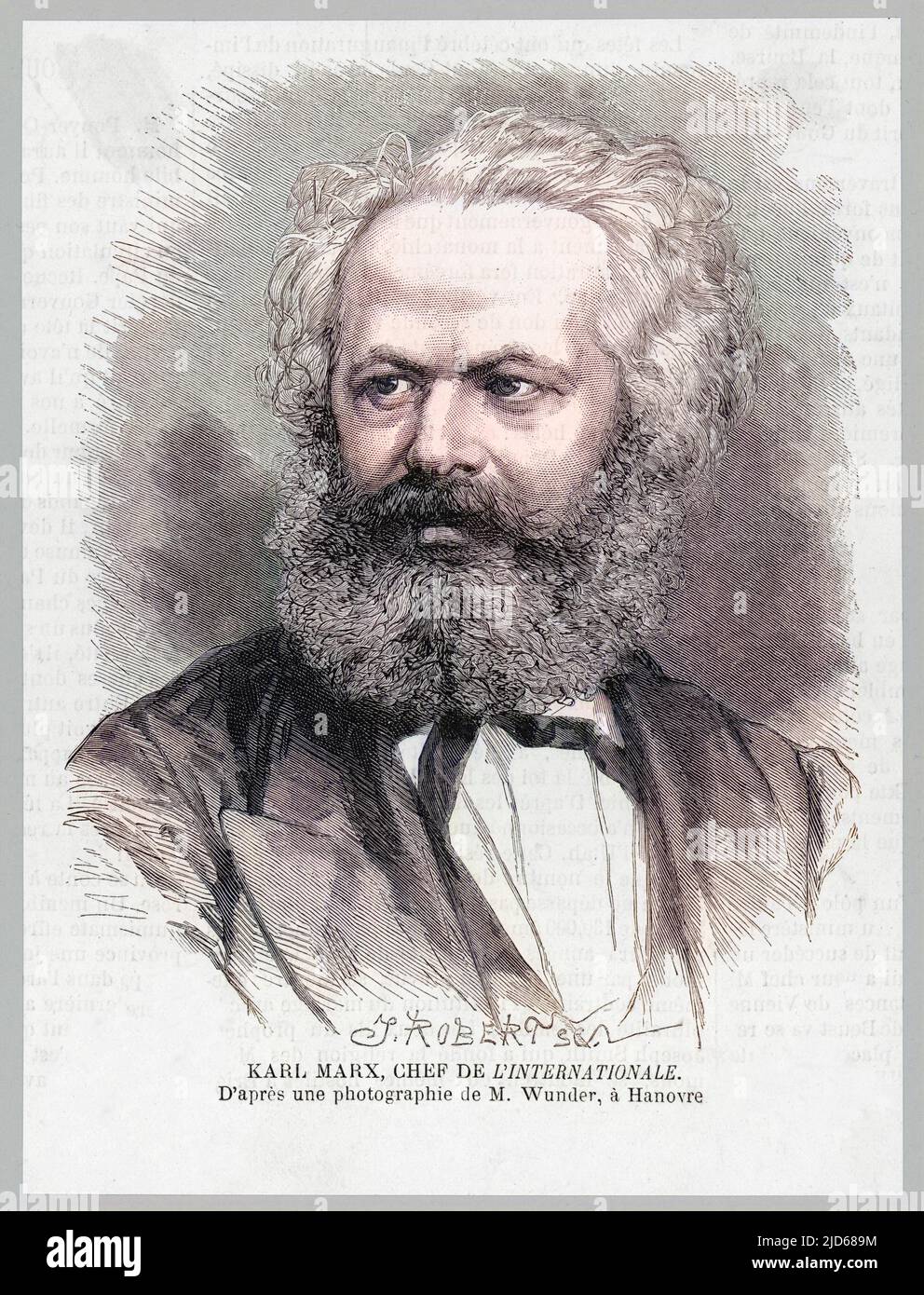 KARL MARX German radical political thinker Colourised version of ...