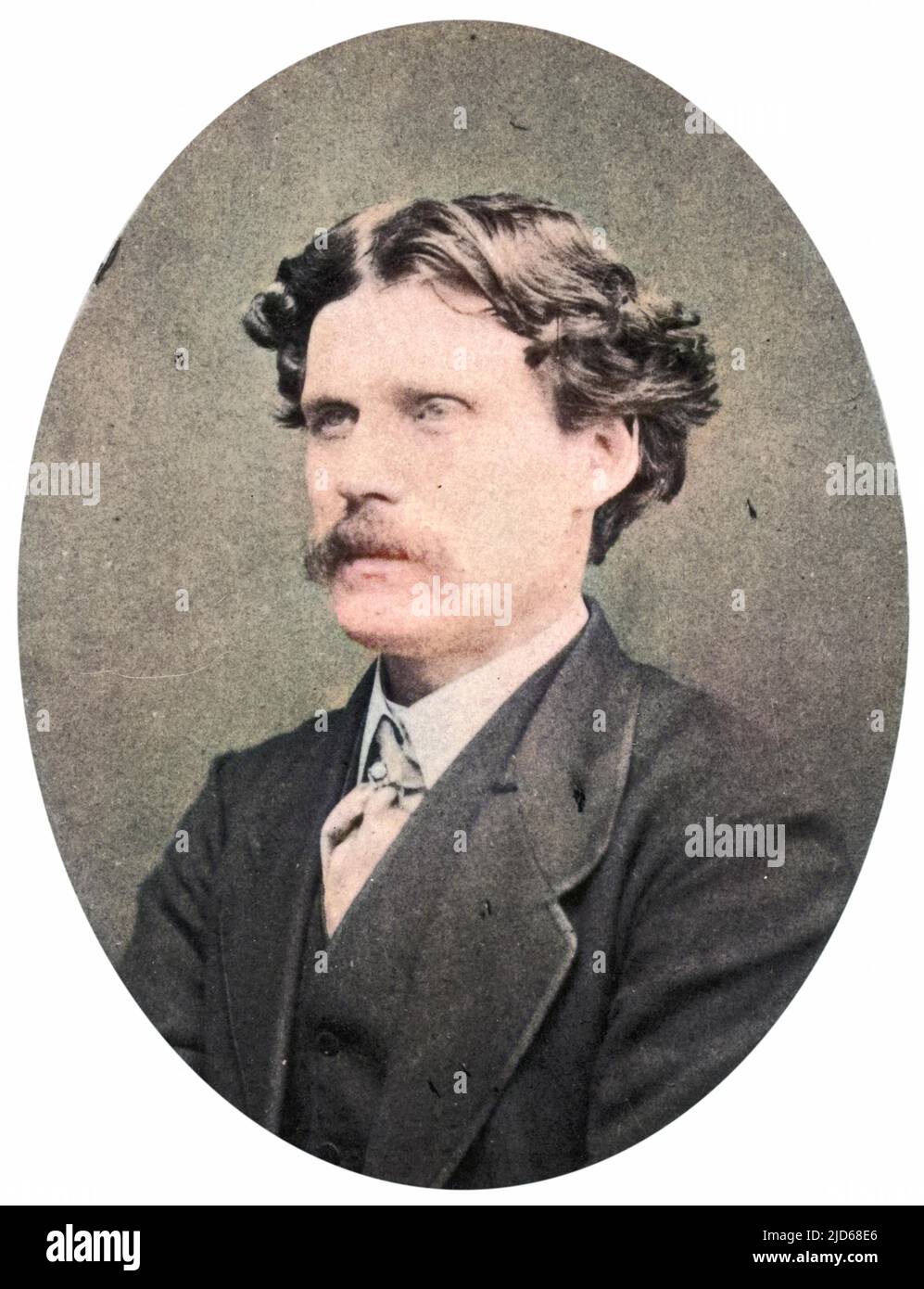 Daniel Dunglas (1833 - 1886), home spirit medium. Colourised version of ...