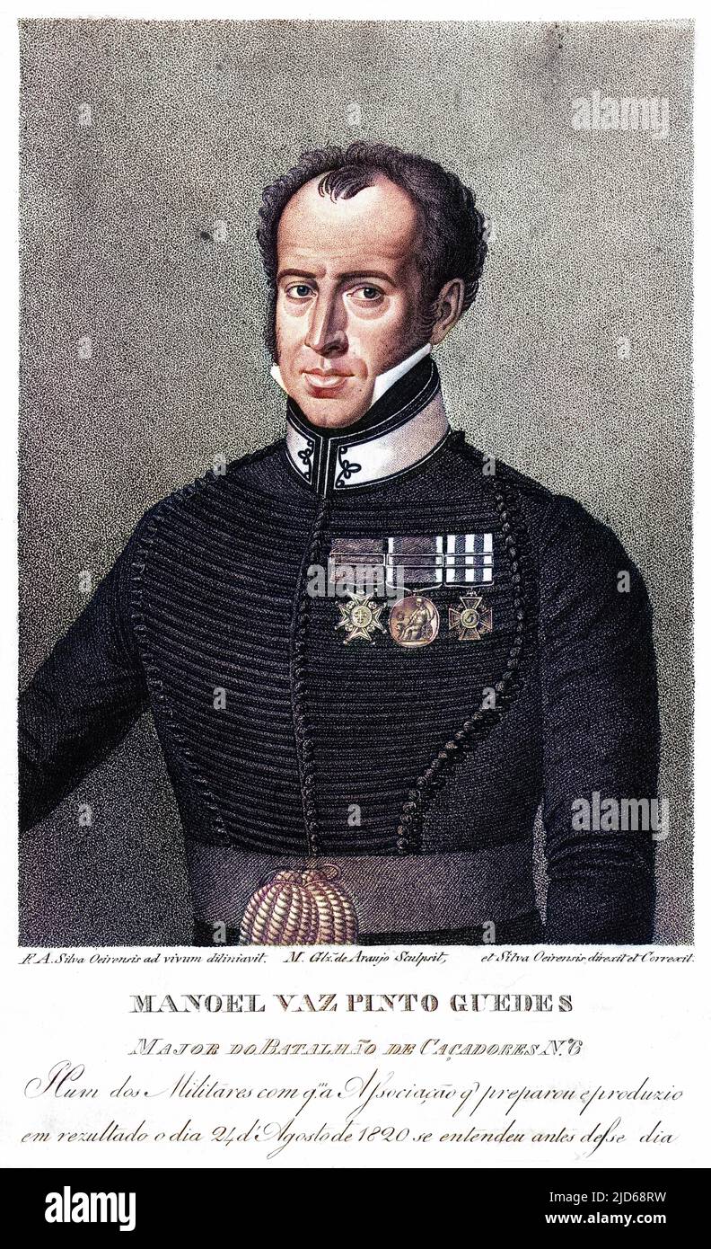 MANOEL VAZ PINTO GUEDES Spanish military commander Colourised version ...