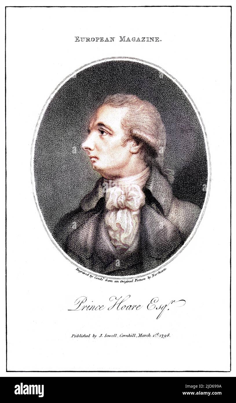 PRINCE HOARE Artist and writer Colourised version of : 10160937 Date ...