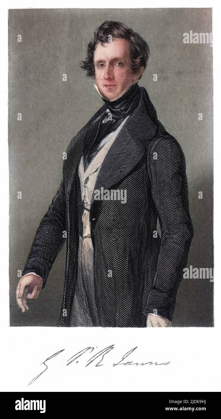 GEORGE PAYNE RAINSFORD JAMES (1799 - 1860), writer with his autograph ...