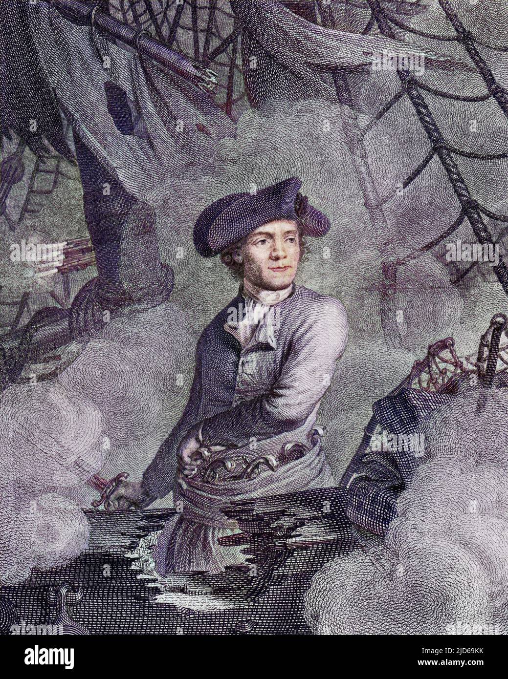 JOHN PAUL JONES (1747 - 1792), American naval commander, depicted ...
