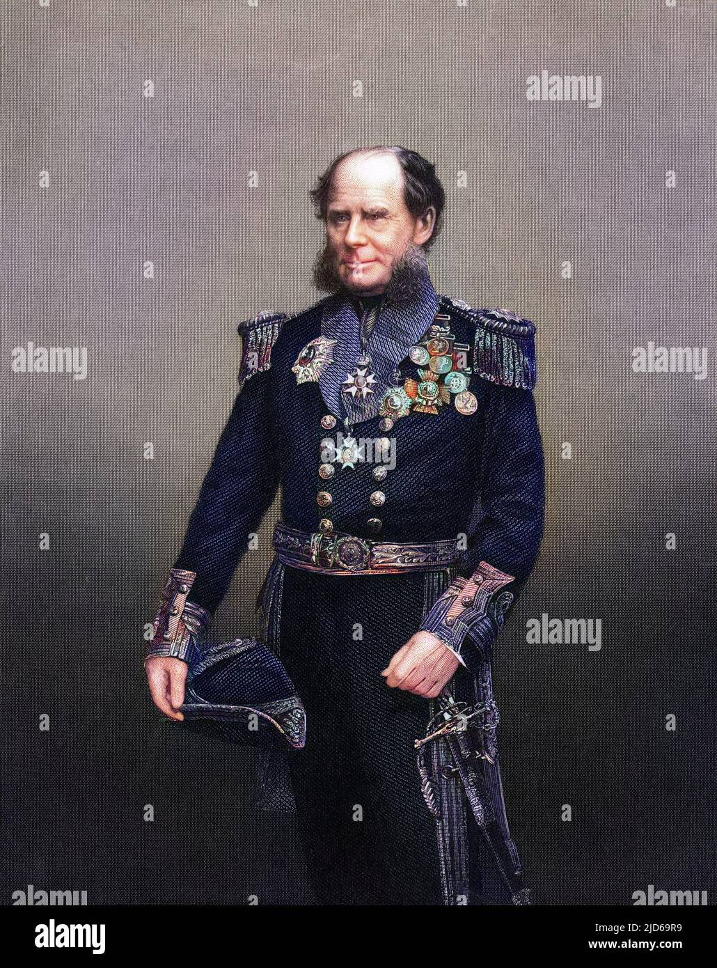 SIR HENRY KEPPEL (1809 - 1904), British naval commander. Colourised ...