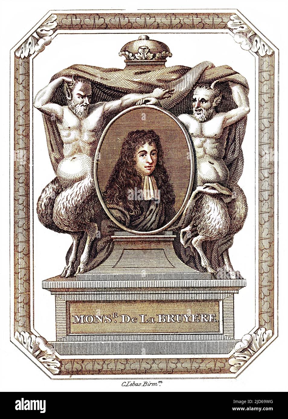 JEAN DE LA BRUYERE French satirist - with satyrs... Colourised version ...