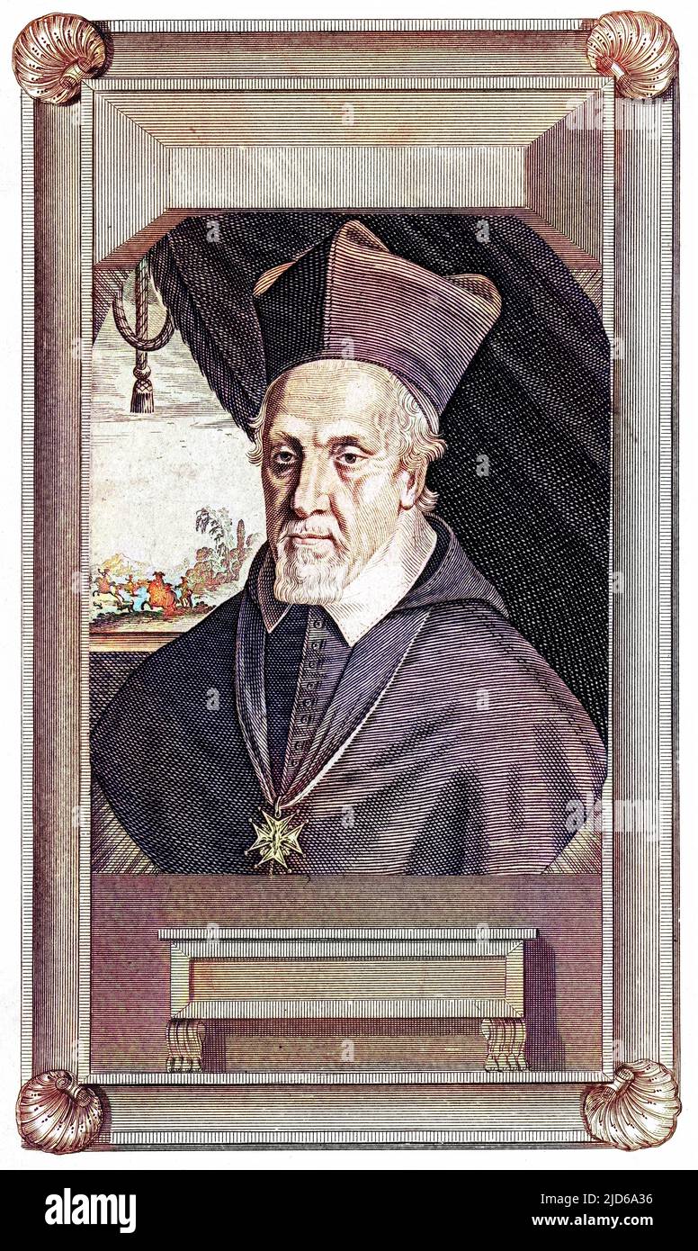 FRANCOIS, cardinal de la ROCHEFOUCAULD French churchman Colourised ...