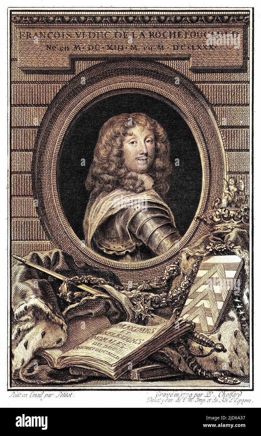 FRANCOIS, duc de LA ROCHEFOUCAULD - French moralist, with his book of ...