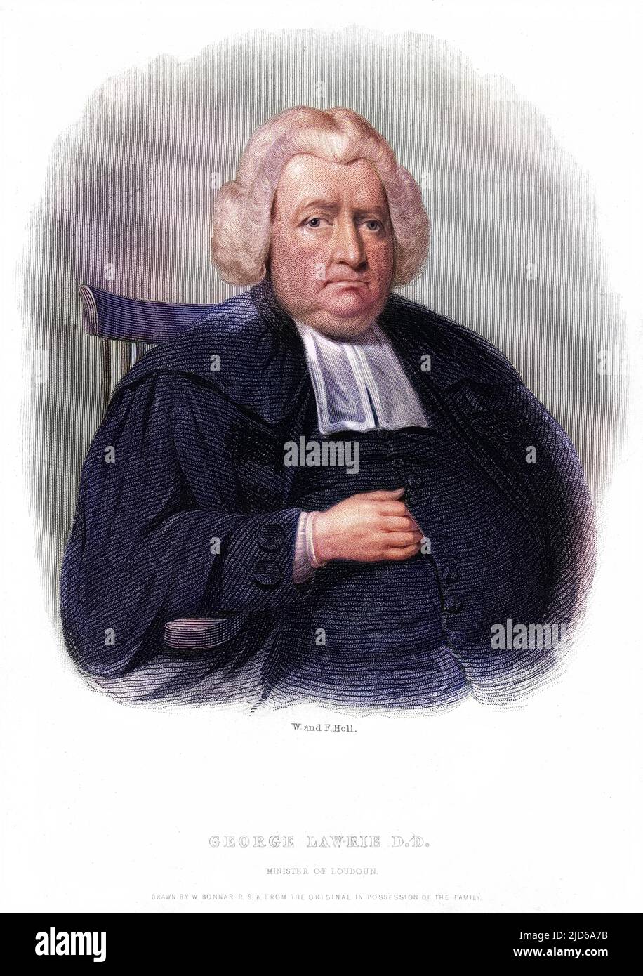 GEORGE LAWRIE Scottish churchman, minister of Loudoun Colourised ...