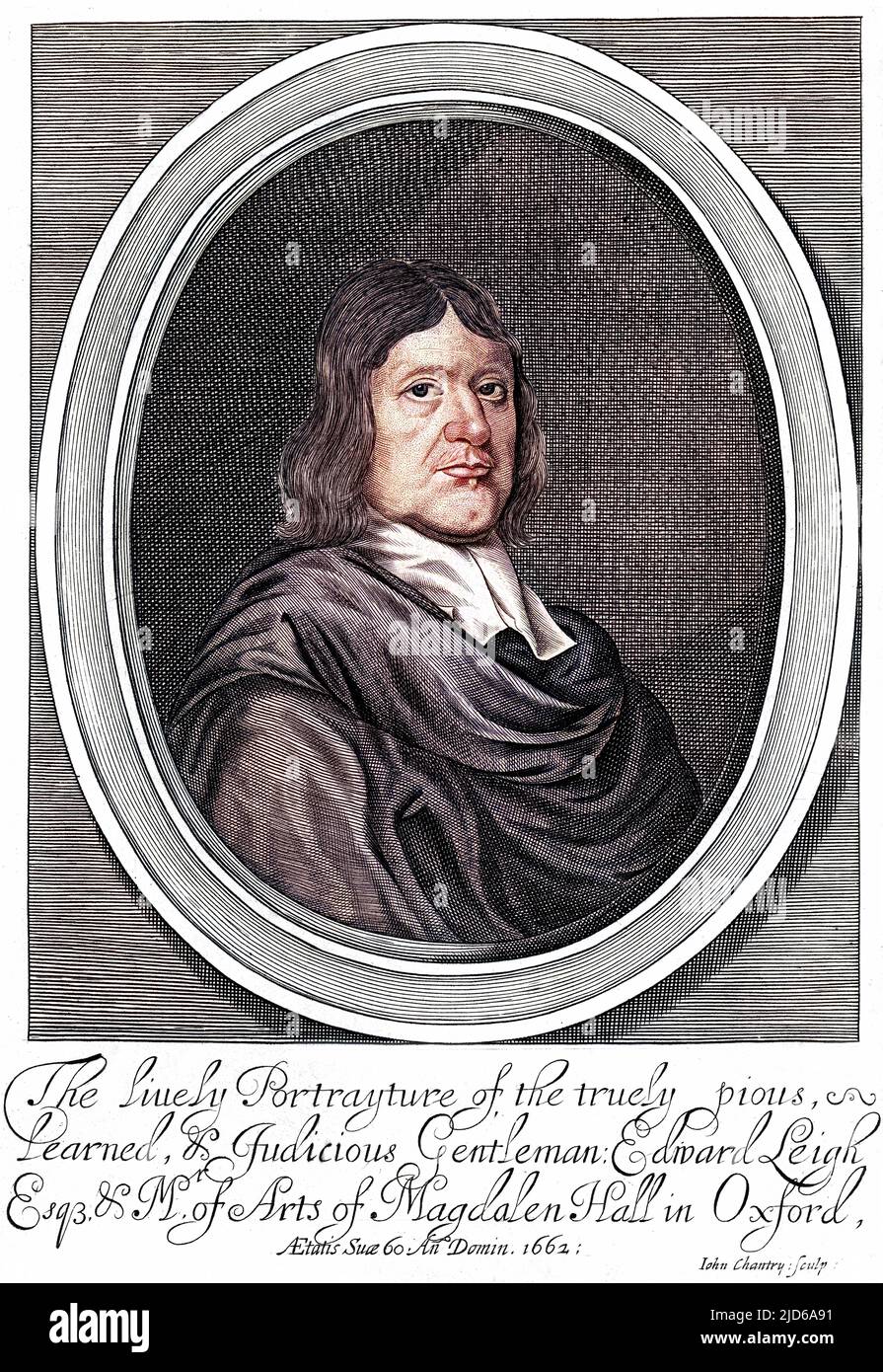 SIR EDWARD LEIGH Statesman and bible commentator Colourised version of ...