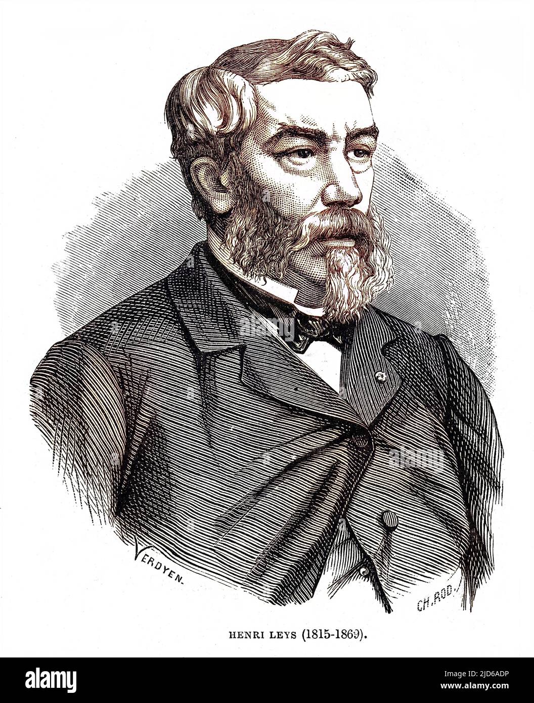 JEAN AUGUSTE HENRI LEYS Belgian artist Colourised version of : 10163214 ...