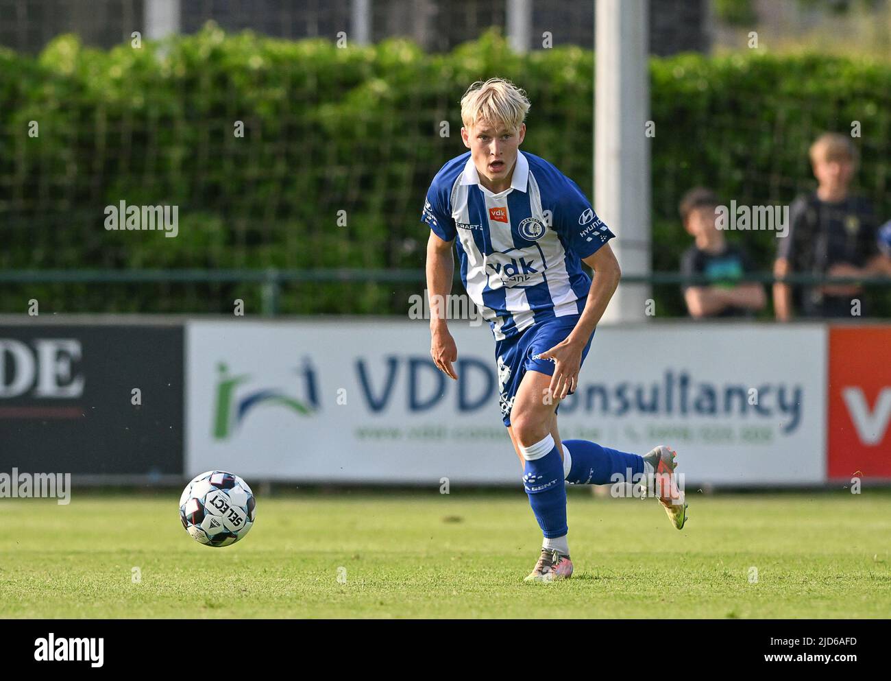 Gent's Noah De Ridder pictured in action during a friendly game between ...